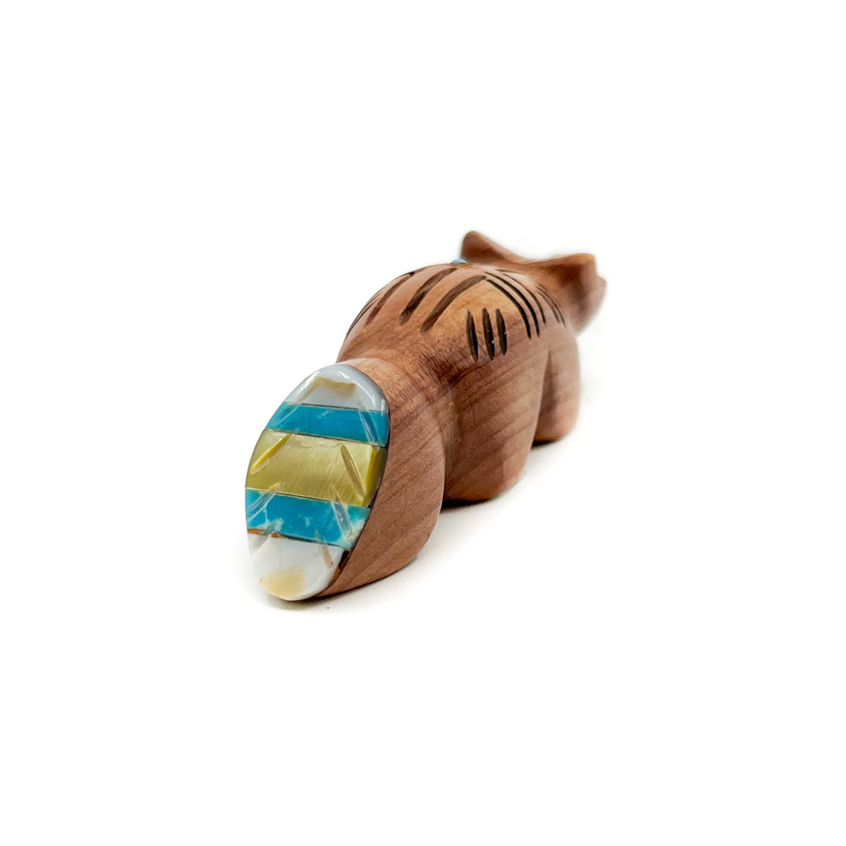 Cedarwood Fox with Turquoise Inlay Detail – Native-Seeds-Search