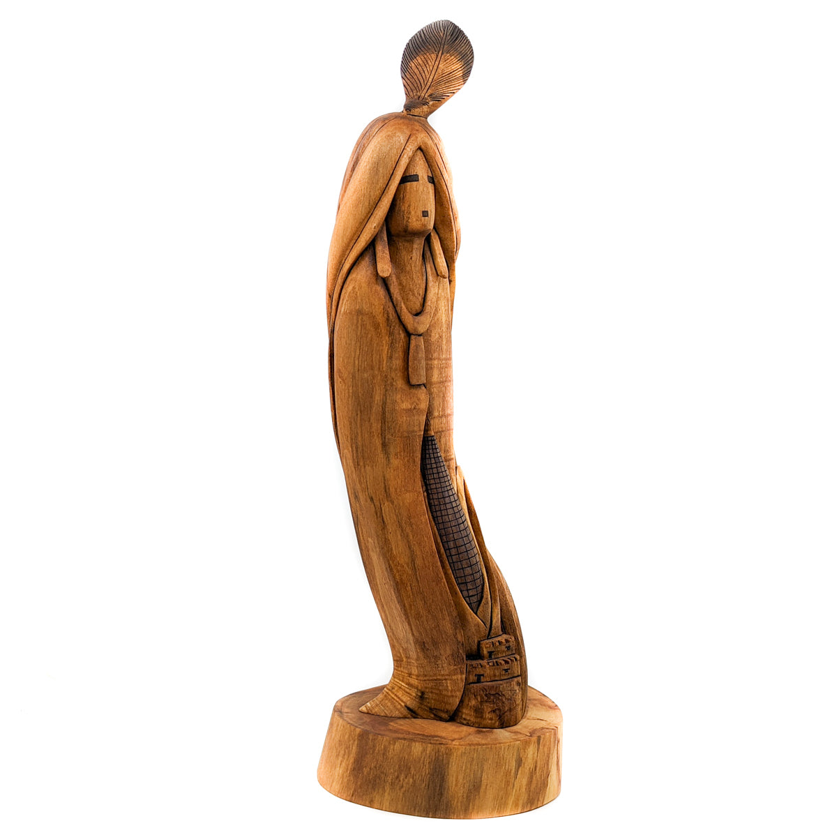 Blue Corn Maiden Sculpture with Pueblo Scene – Native-Seeds-Search