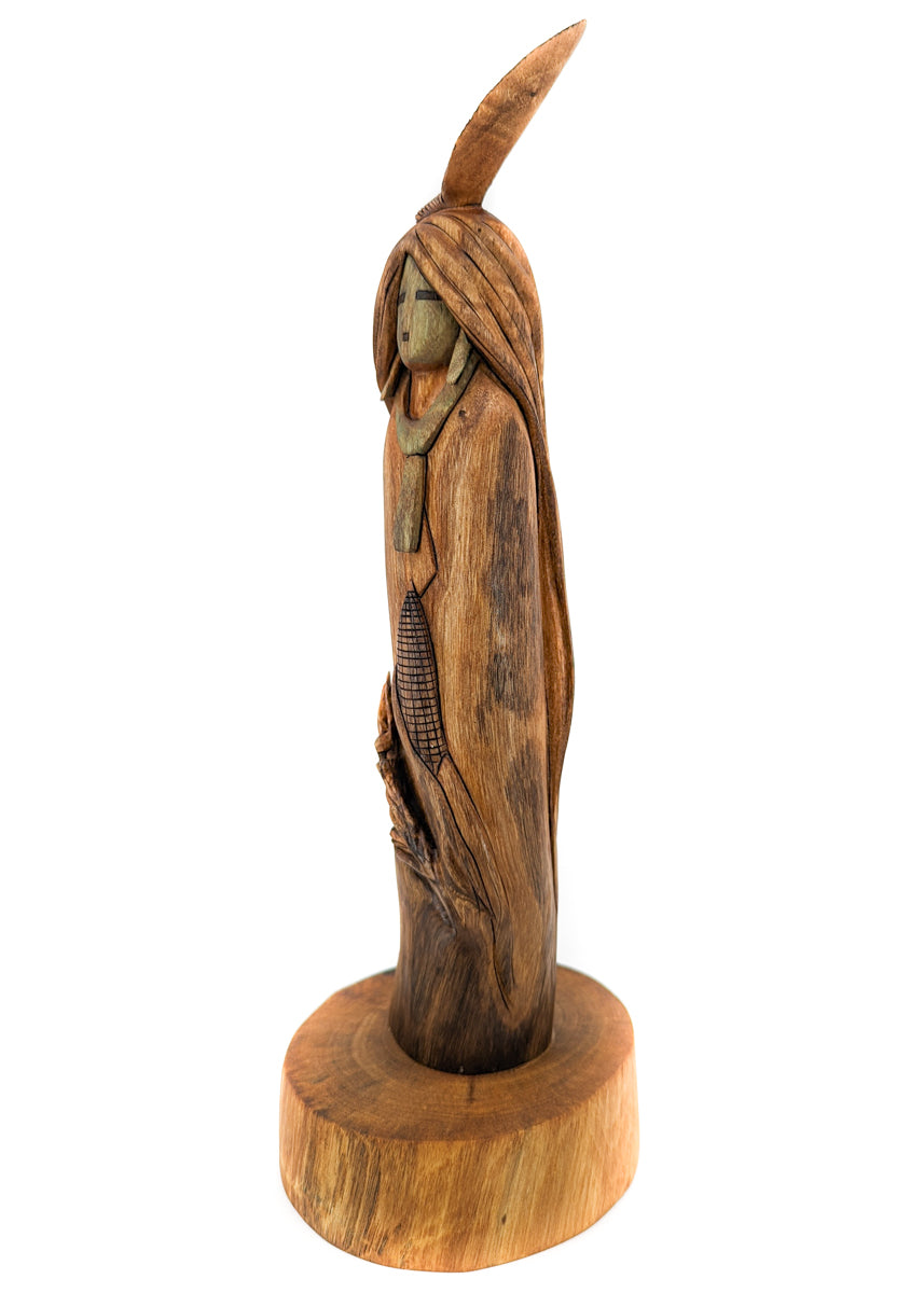 Blue Corn Maiden Sculpture with Hummingbird – Native-Seeds-Search