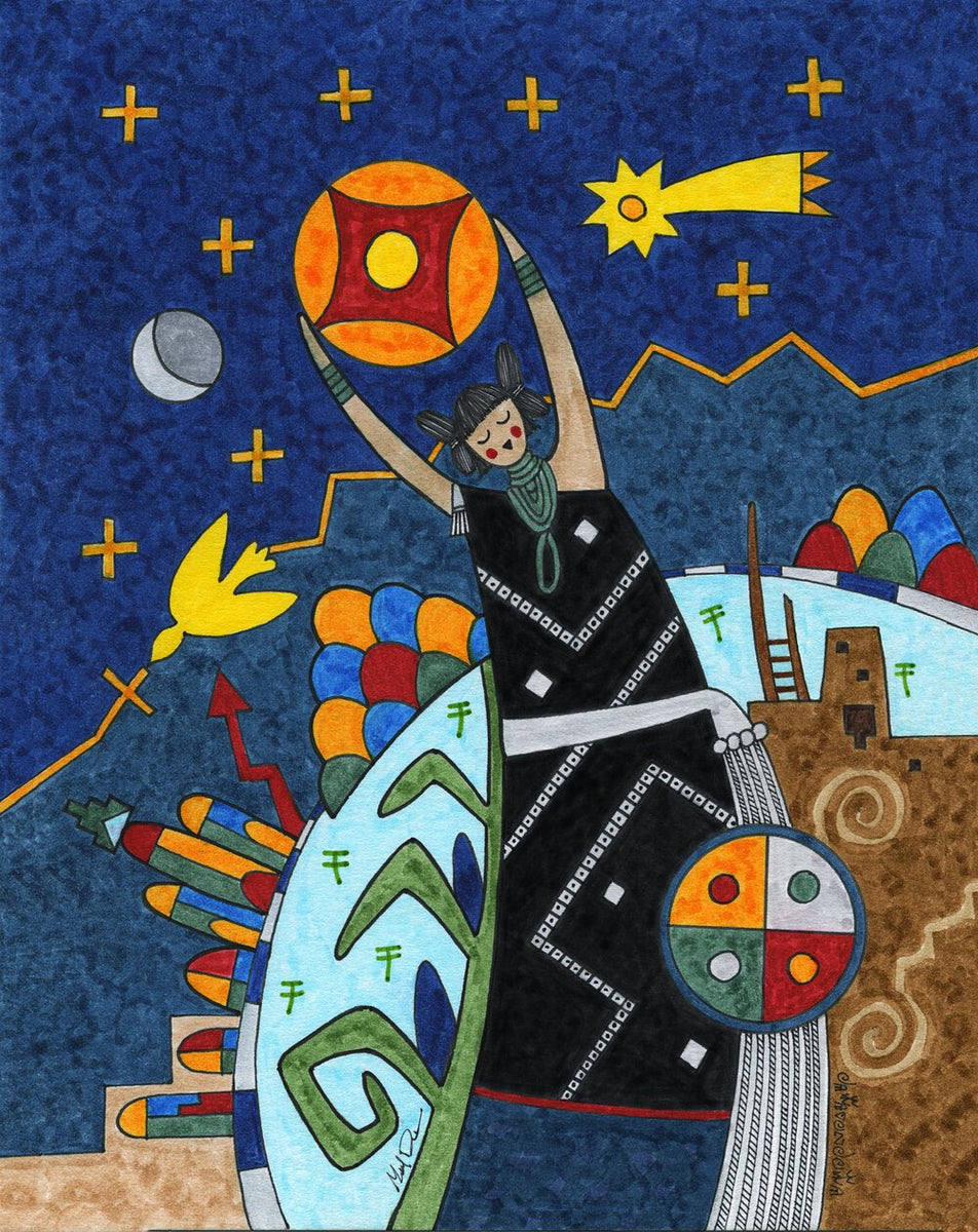 "Star Maiden" Matted Print by Gerald A.A. Dawavendewa – Native-Seeds-Search